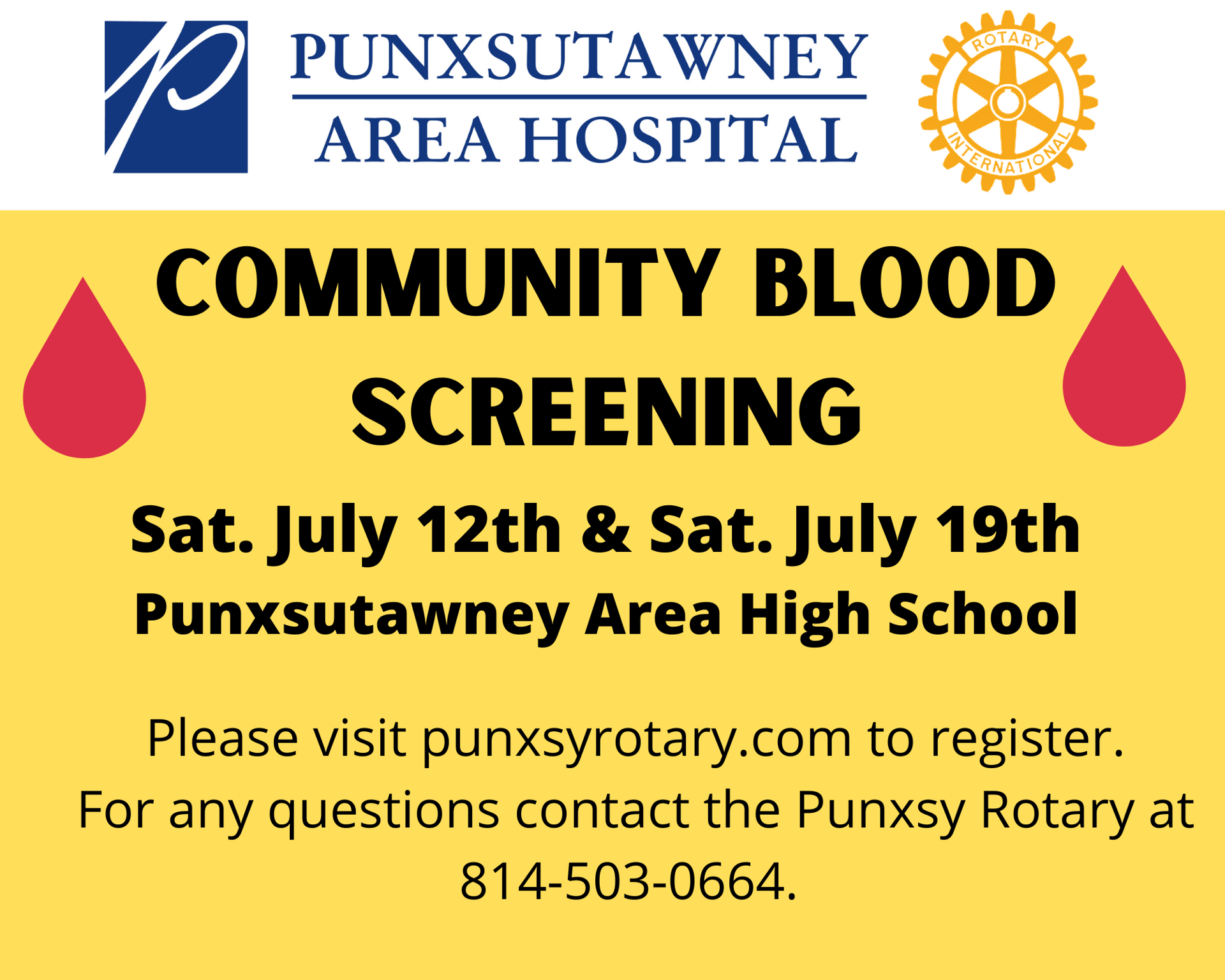 Community Blood Screening | Punxsutawney Area Hospital