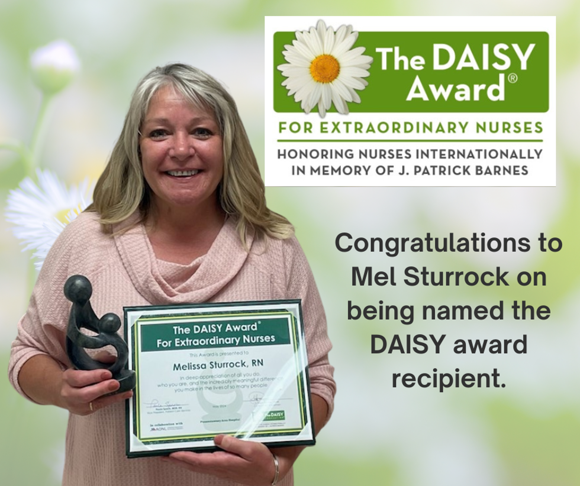 DAISY Award Recipient announced: | Punxsutawney Area Hospital