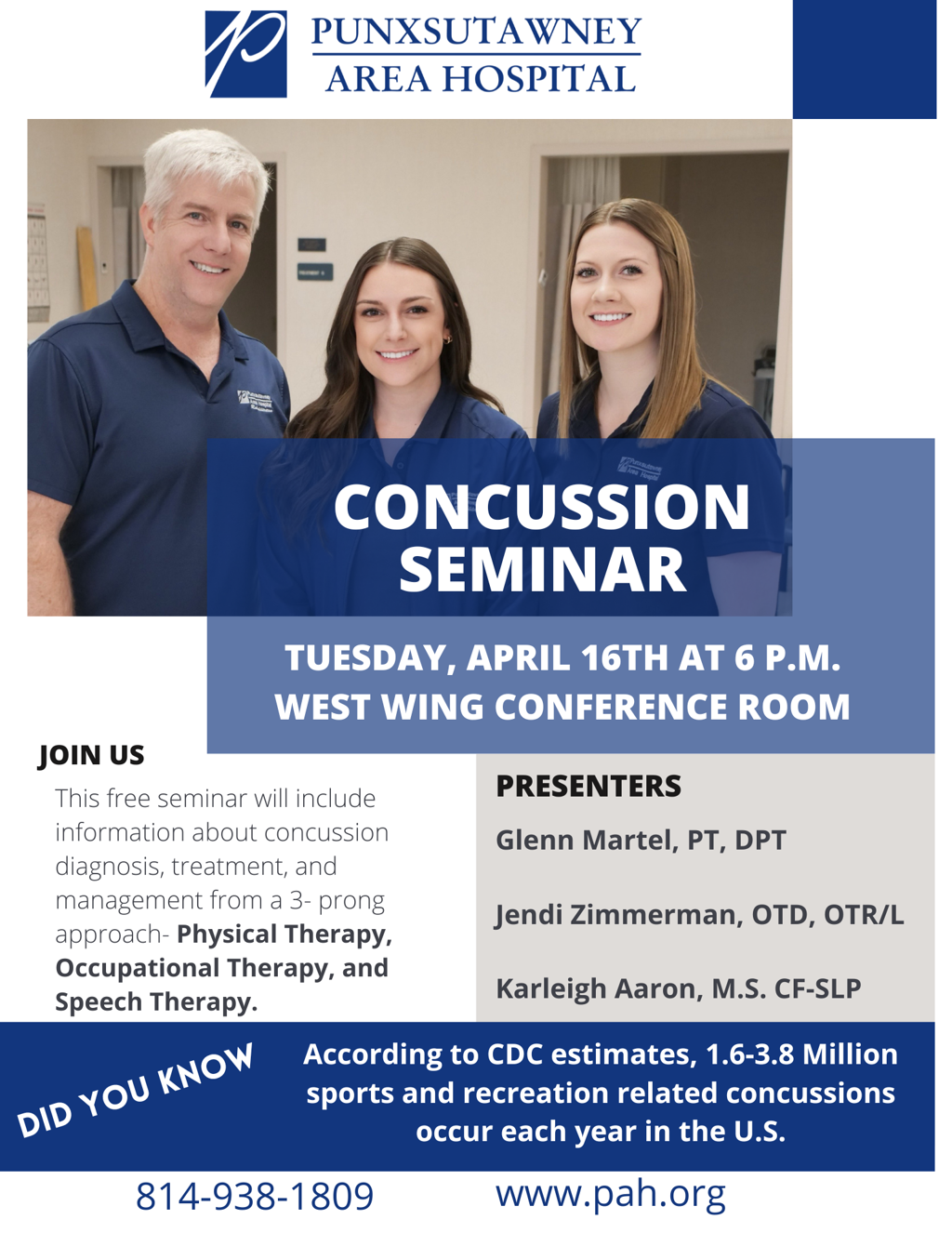Concussion Seminar | Punxsutawney Area Hospital